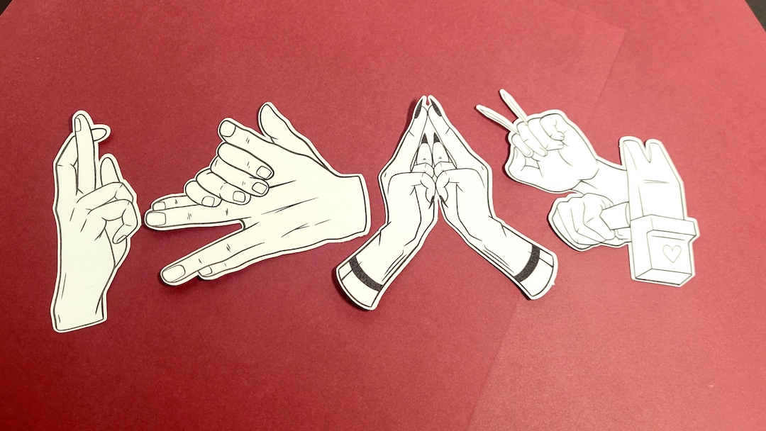 4 JJK Hand Signs Sticker Pack, Jujutsu Kaisen, Anime, Hands, Vinyl ...