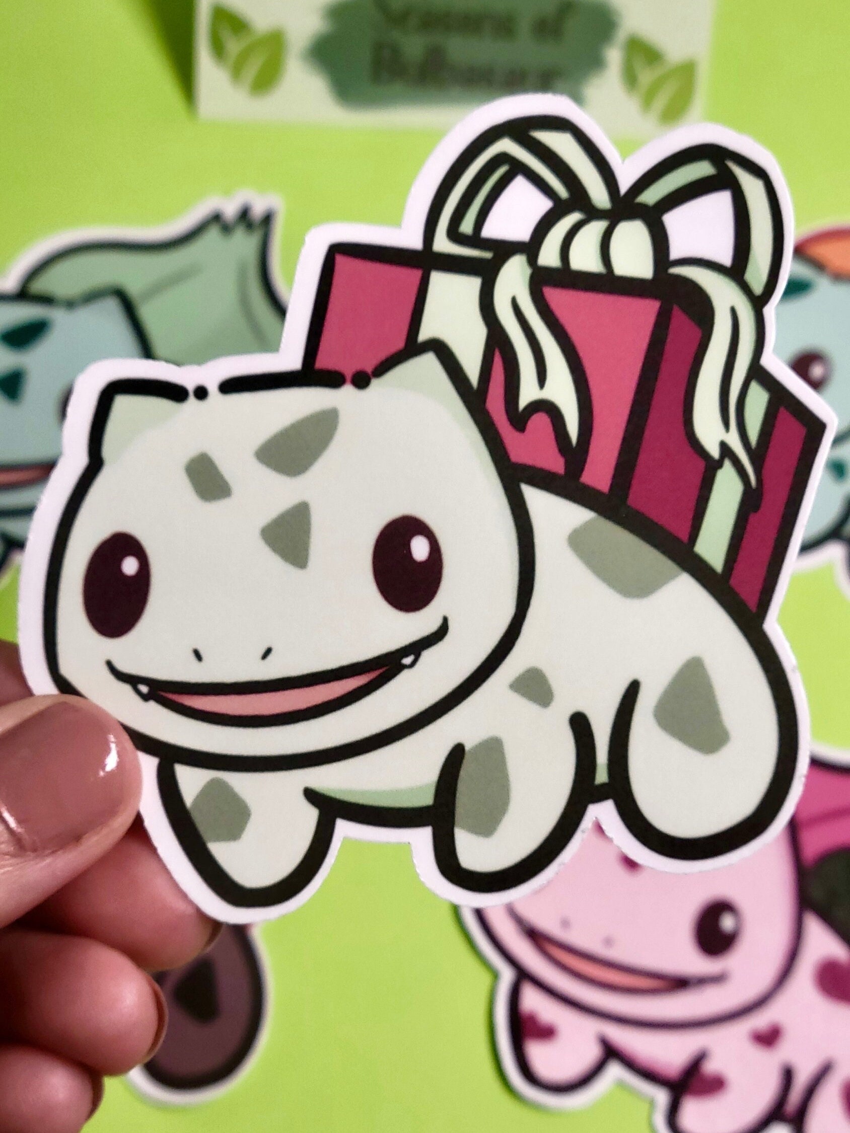 5 Seasons of Bulbasaur Sticker Pack, Pokémon, Anime, Vinyl, Christmas ...