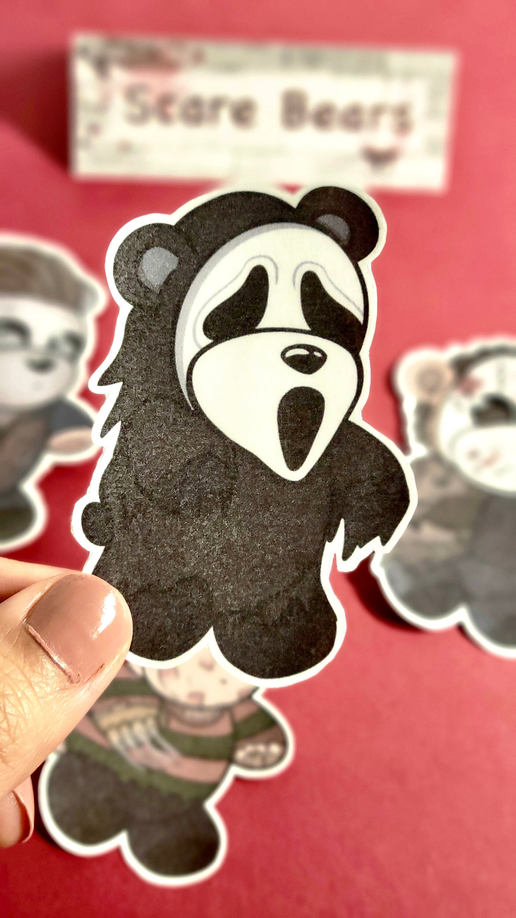 4 Scare Bear Slasher Sticker Pack, Horror, Teddy Bear Stickers, Scary ...