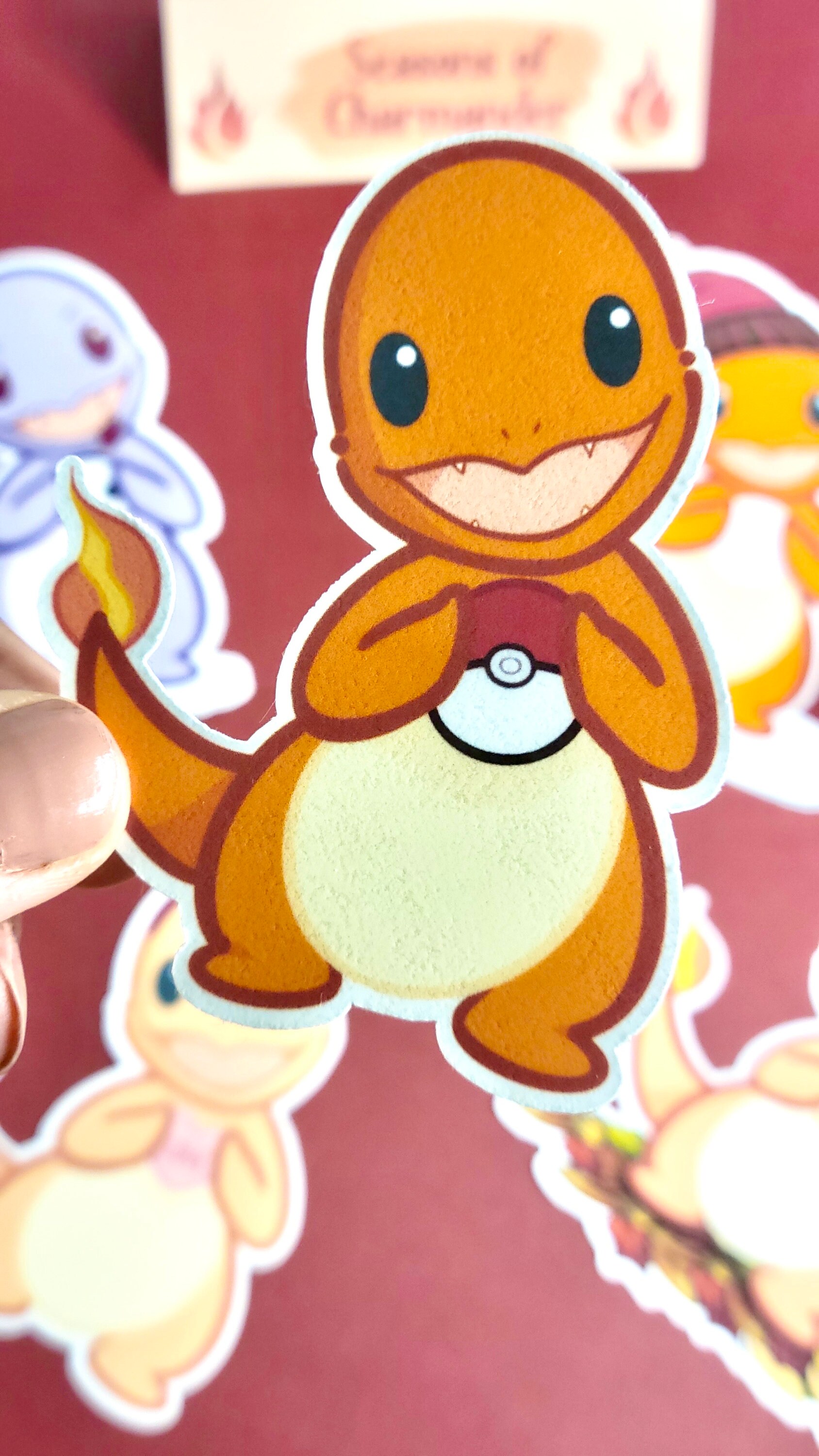 5 Seasons of Charmander Sticker Pack, Pokémon, Anime, Vinyl, Christmas ...