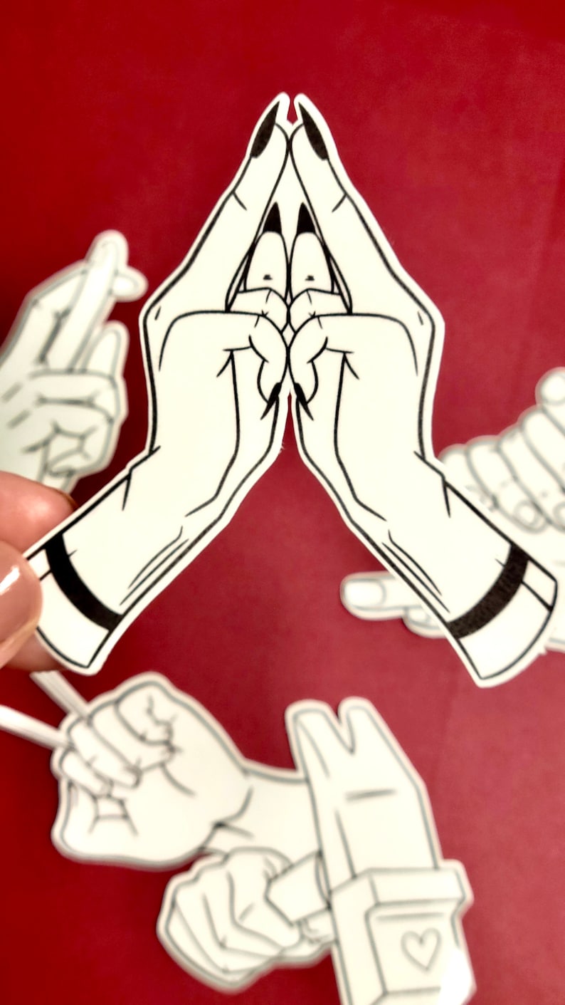 4 JJK Hand Signs Sticker Pack, Jujutsu Kaisen, Anime, Hands, Vinyl ...
