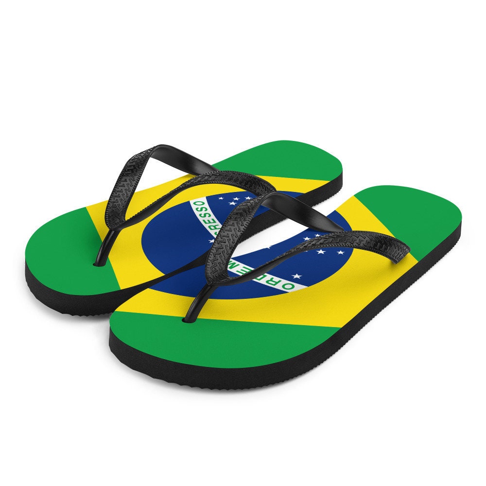 Brazilian Flag Flip-flops - Havaianas Style Brasileiro Summer Shoes ...