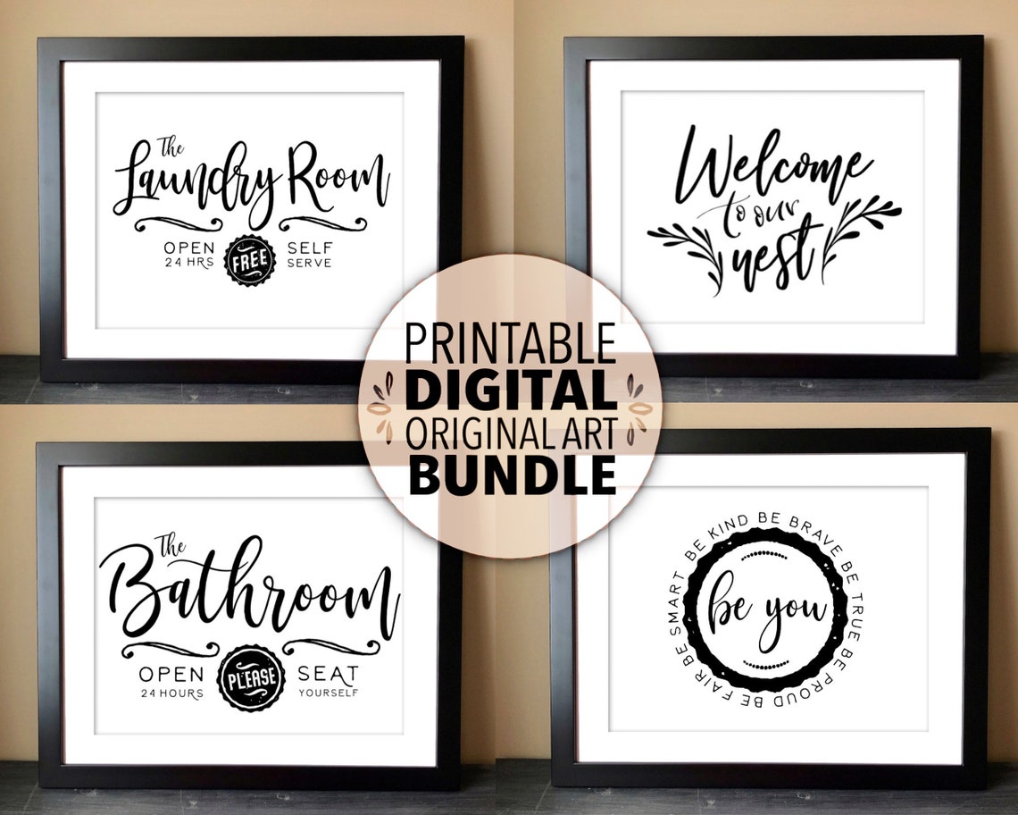 Popular Printables Bundle Farmhouse Style Chic Printable Art | Etsy