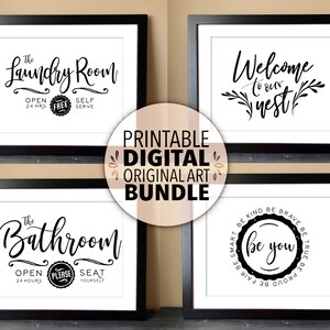 Popular Printables Bundle Farmhouse Style Chic Printable Art - Etsy