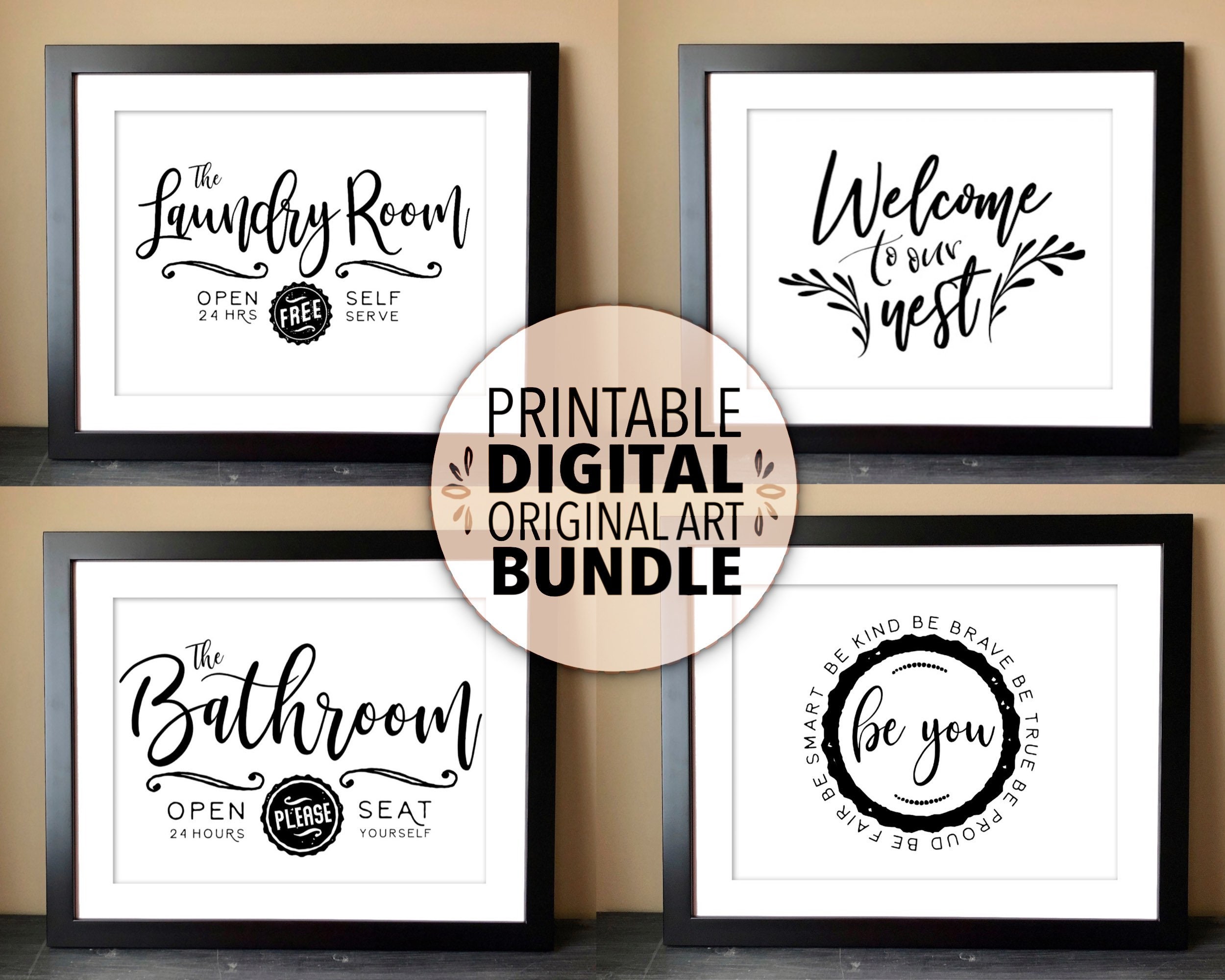 Popular Printables Bundle Farmhouse Style Chic Printable Art | Etsy