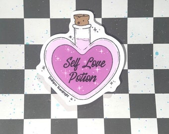 Self Love Potion Pink and Purple Vinyl Sticker, Book, Planner, Note ...