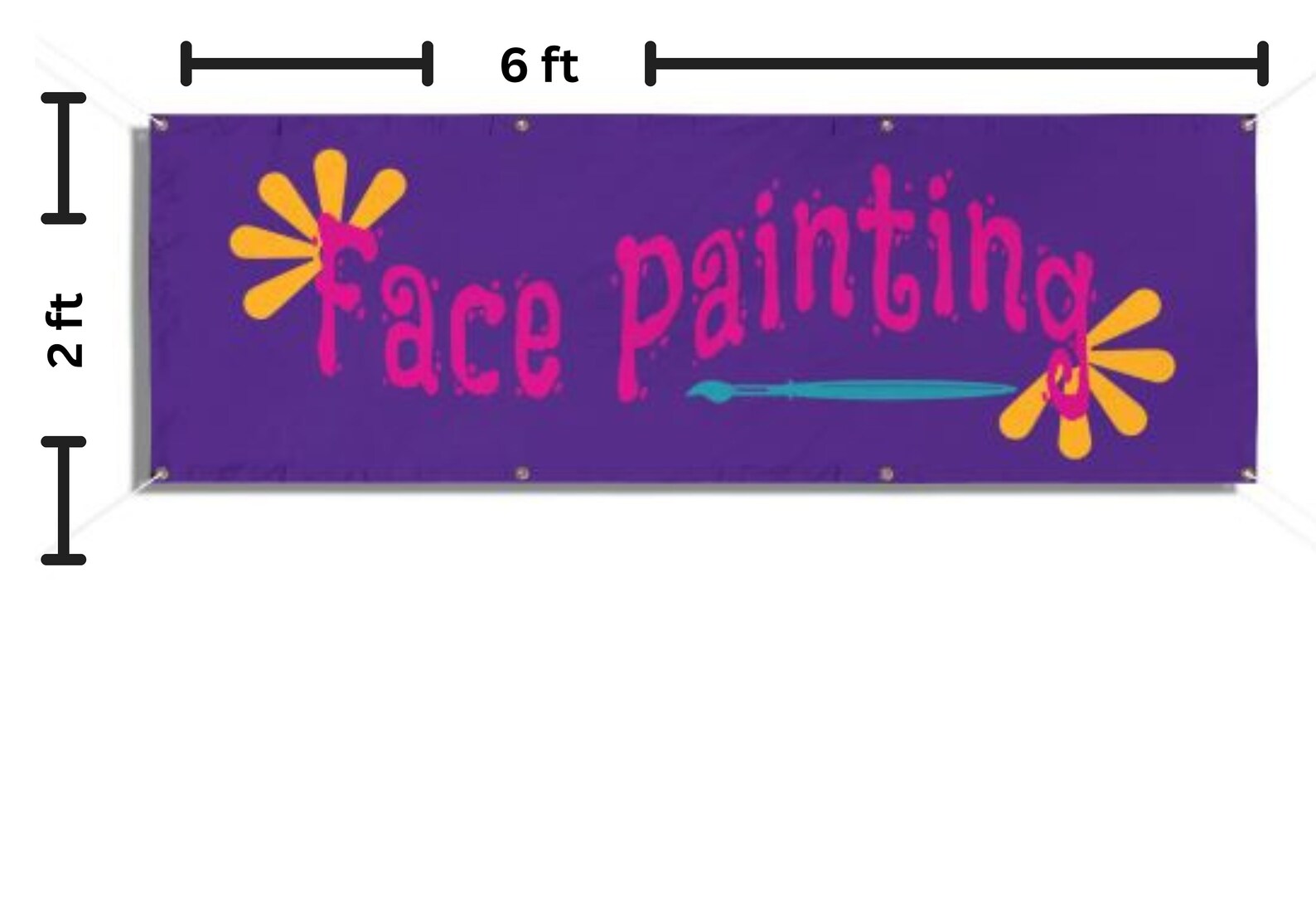 Face Painting Vinyl Banner 72 in X 24 in 6 Ft X 2 Ft Face Paint Sign ...