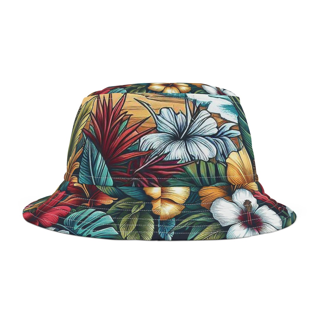 Paradise Found: Unique Tropical Bucket Hat, Tropical Designed Bucket ...