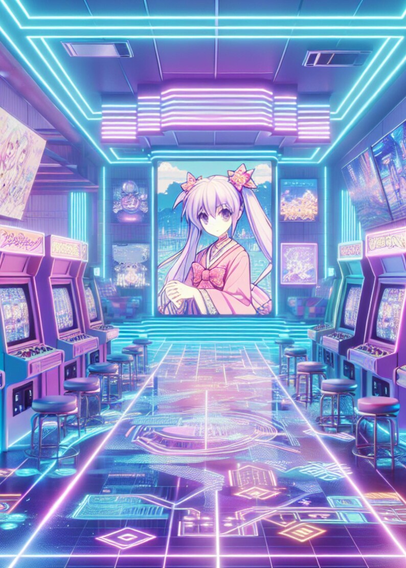 Retro Futuristic Anime Wall Art, Instant Downloads, Gallery Wall, Home ...