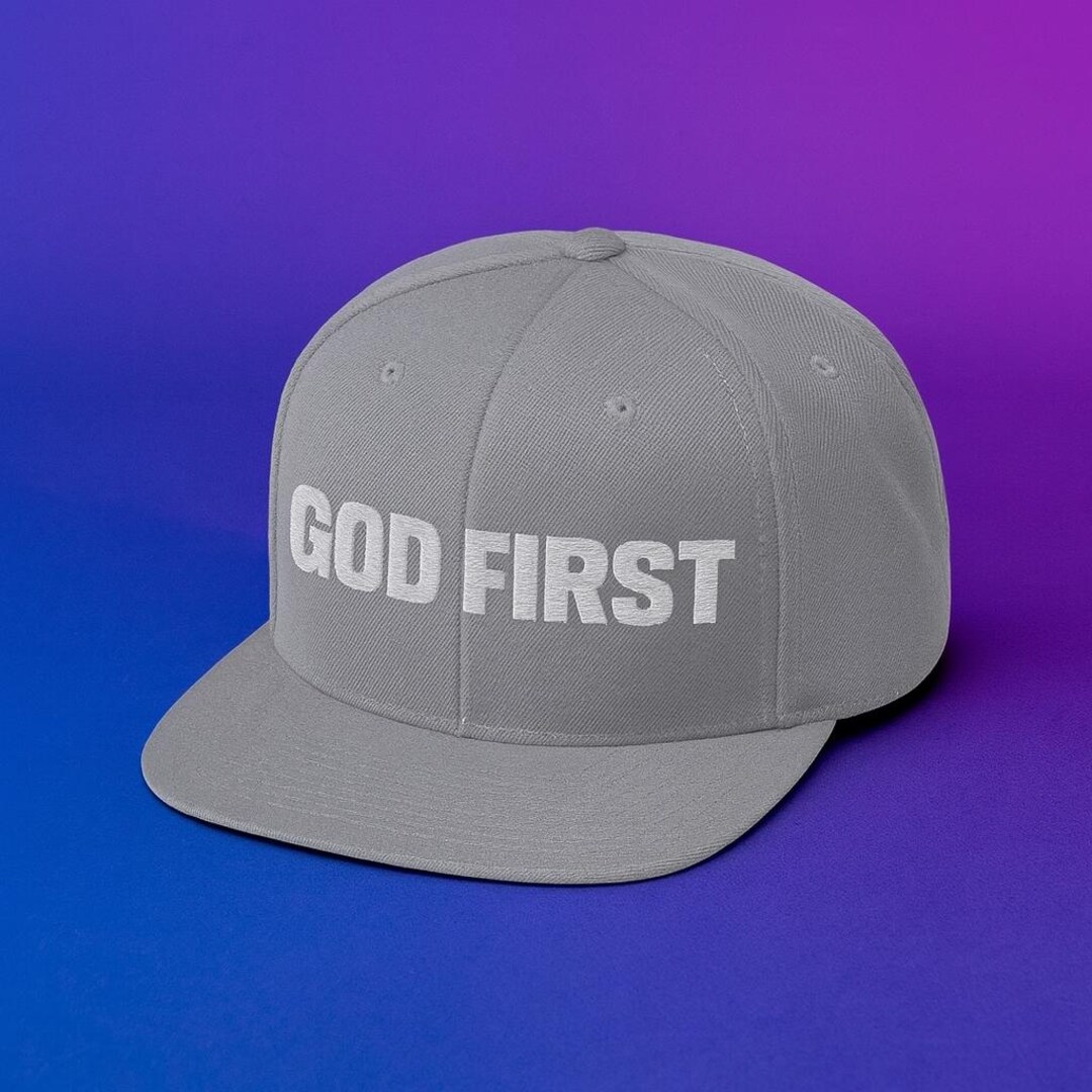 God First Snapback Hat | Christian Faith Cap | Embroidered Statement ...