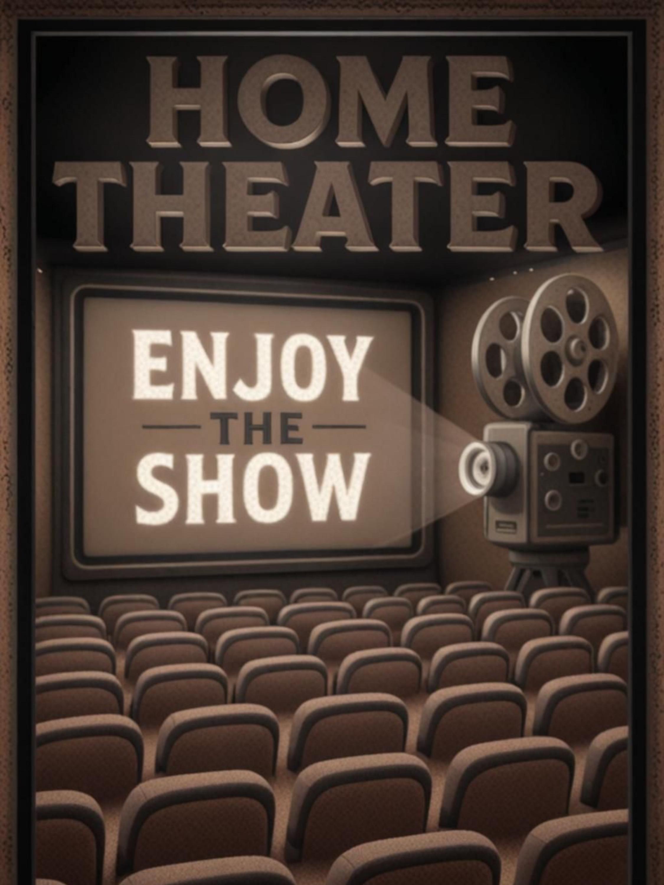 Vintage Home Theater Poster: "enjoy the Show" Movie Room Art (digital ...