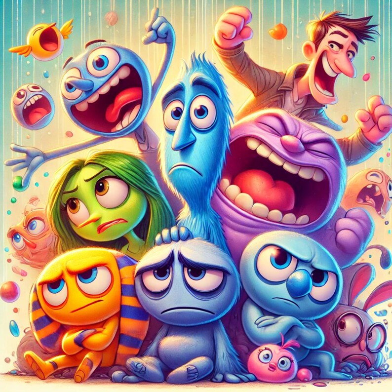 Colorful Cartoon Emotion Chart – 2800x2800px – Instant Digital Download ...