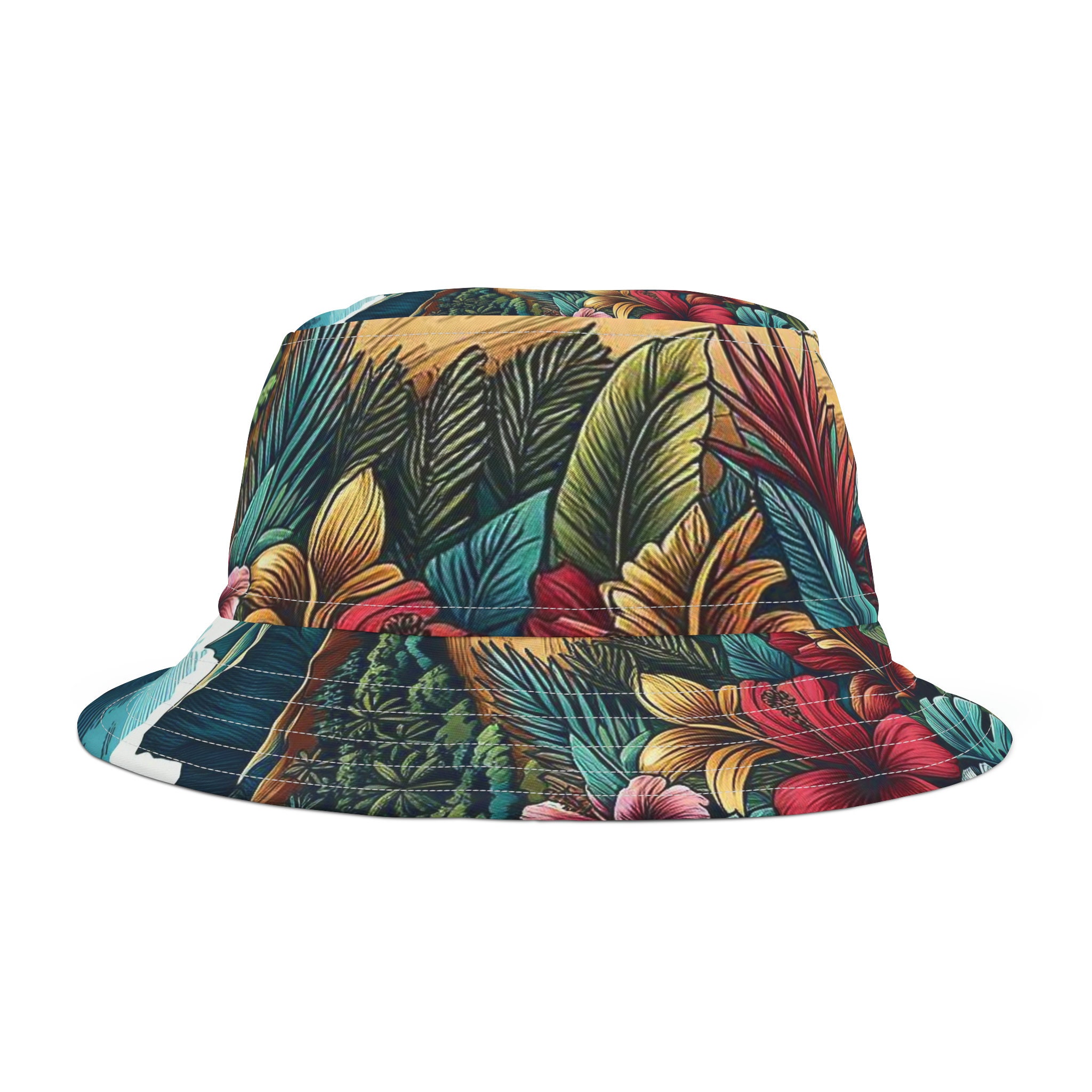 Paradise Found: Unique Tropical Bucket Hat, Tropical Designed Bucket ...