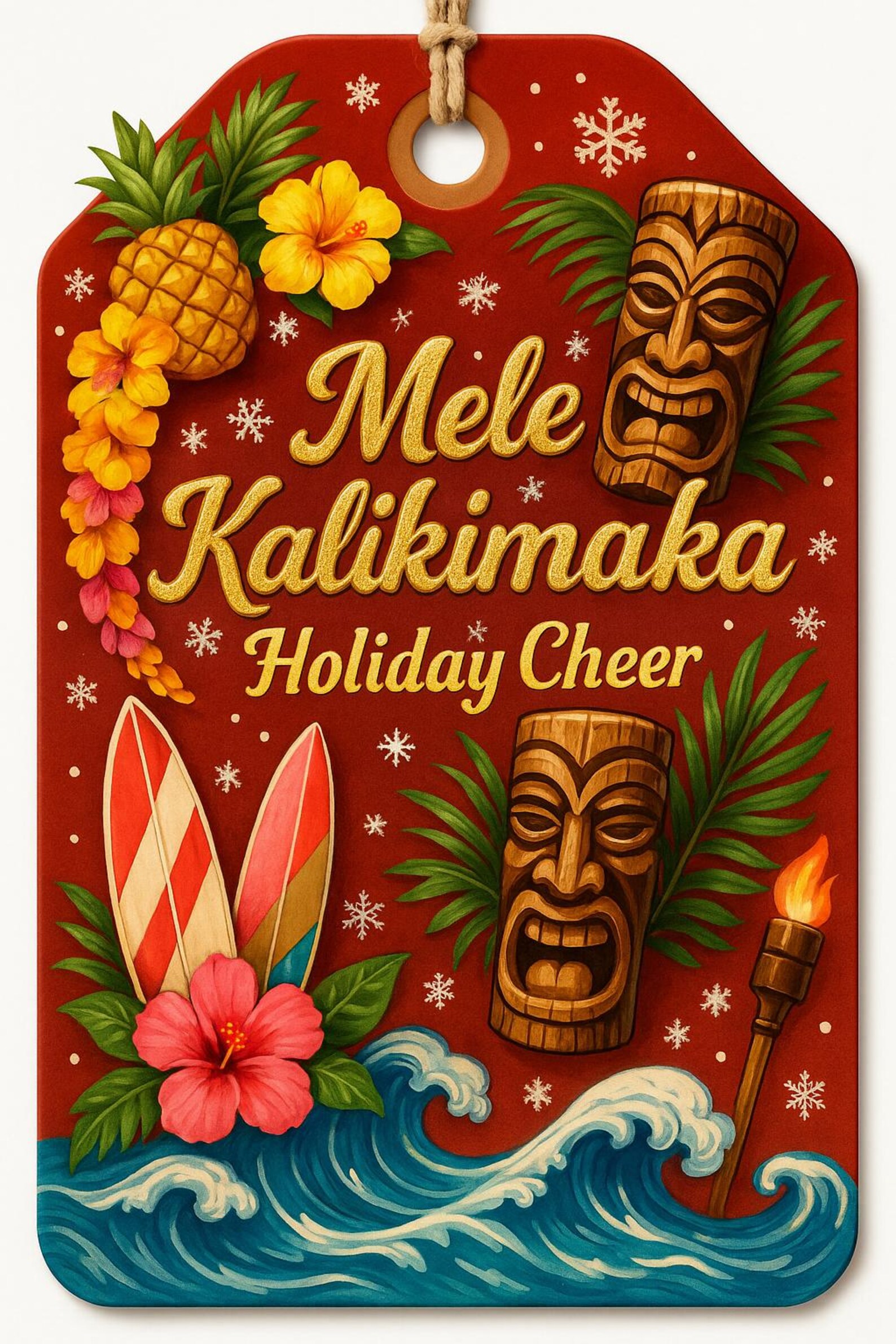 Tropical Hawaiian Christmas Gift Tags – Mele Kalikimaka Printable ...