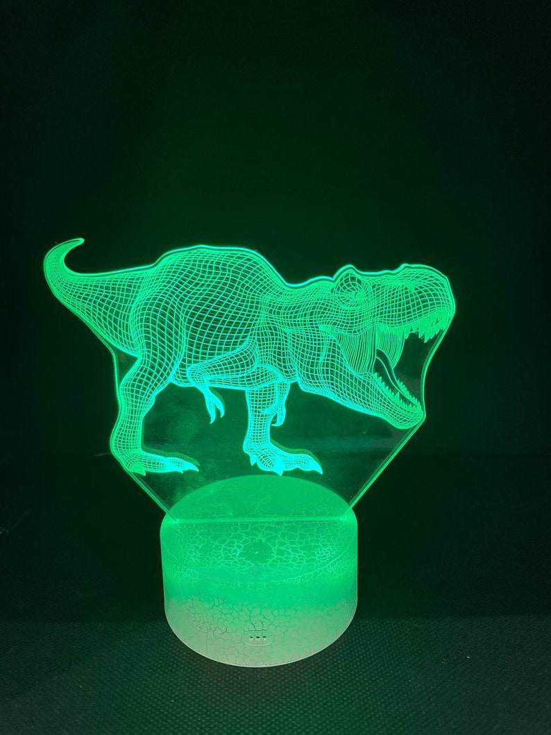 T Rex 3D Night Lamp, 3D Night Light, Children Light Home Decor Illusion ...