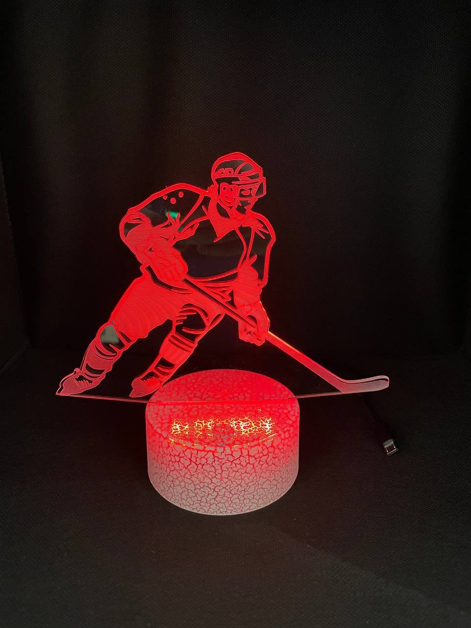 Hockey Player 3D Night Lamp, 3D Night Light, Children Light Home Decor ...