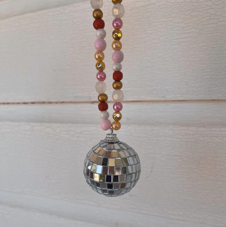 Disco Ball Car Charm Beaded Disco Ball Car Charm Car Charm Car ...
