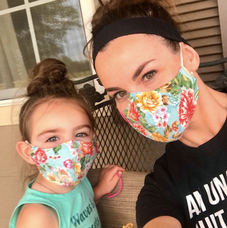 Face Mask W/ Filter Pocket Nose Piece washable Reusable | Etsy