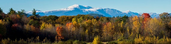 Snow capped Mount Washington Panoramic Mountain Photo Print | Etsy