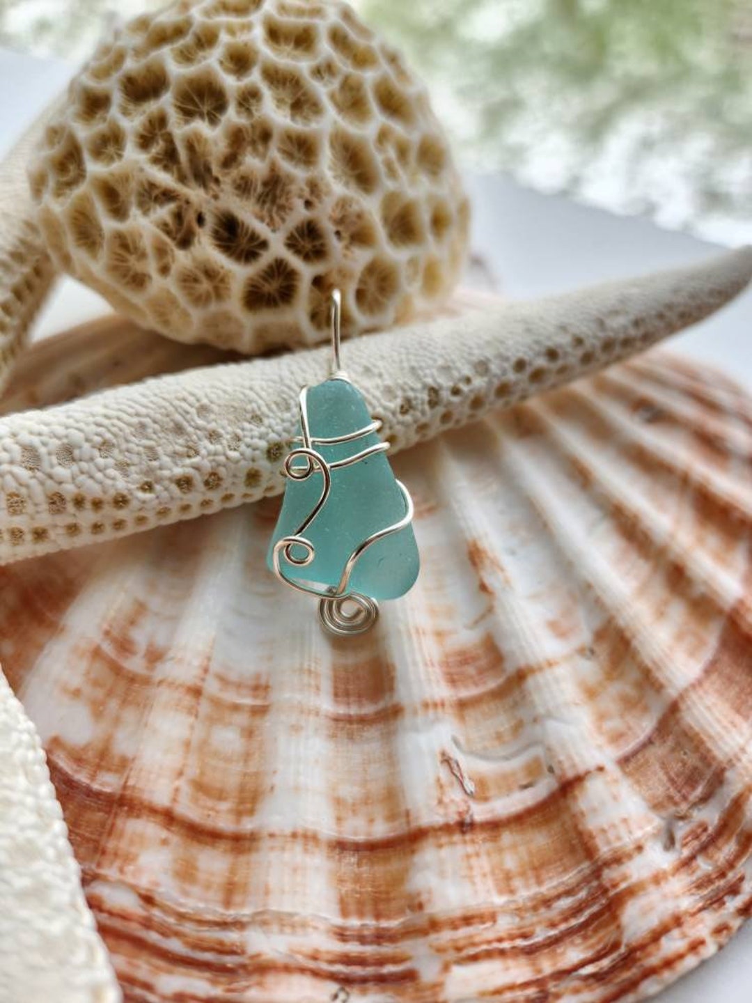 Aqua Sea Glass Pendant, Rare Blue Sea Glass, Authentic Sea Glass ...