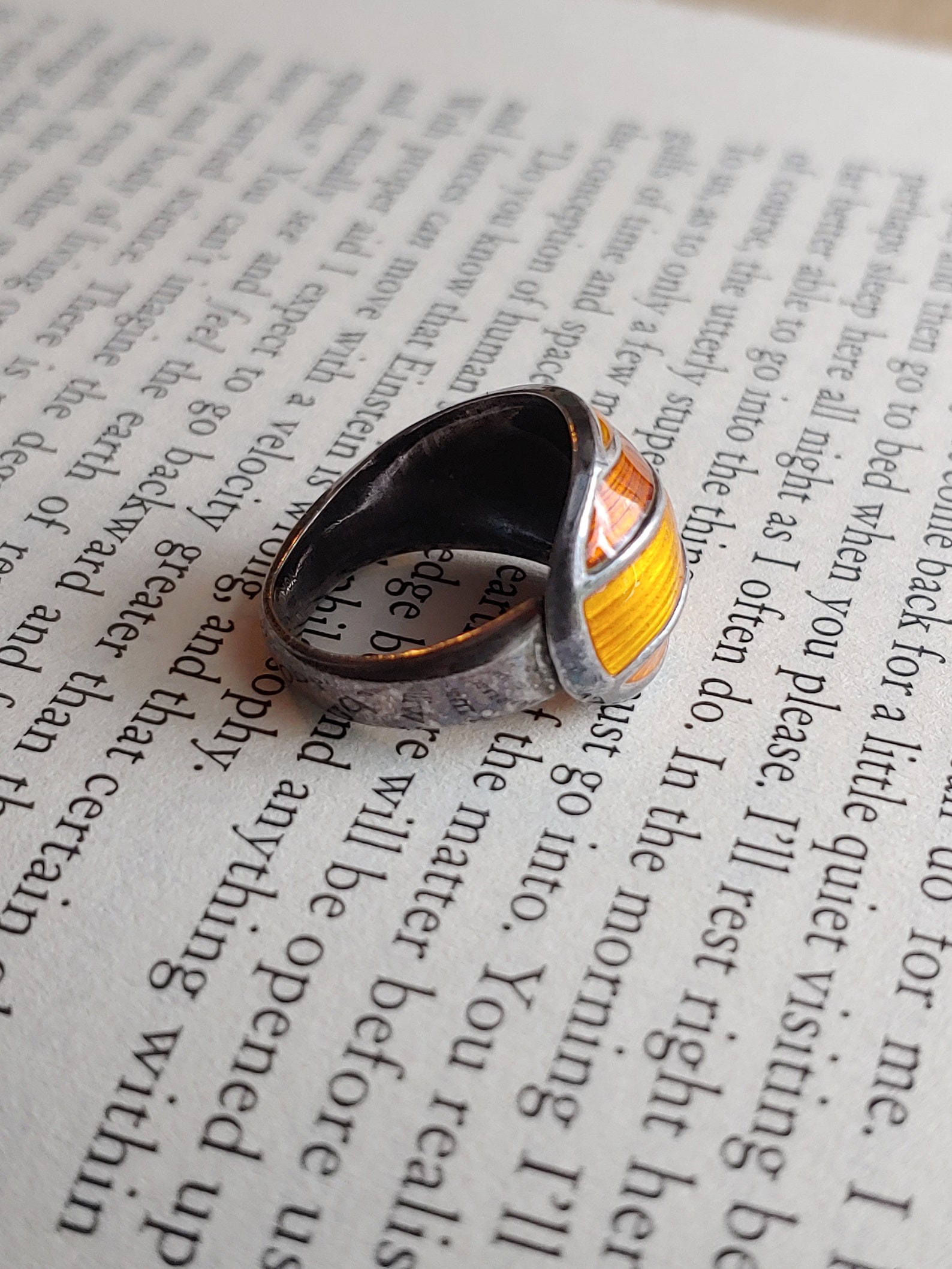 Vintage David Andersen Orange Enamel Sterling Silver Ring ...