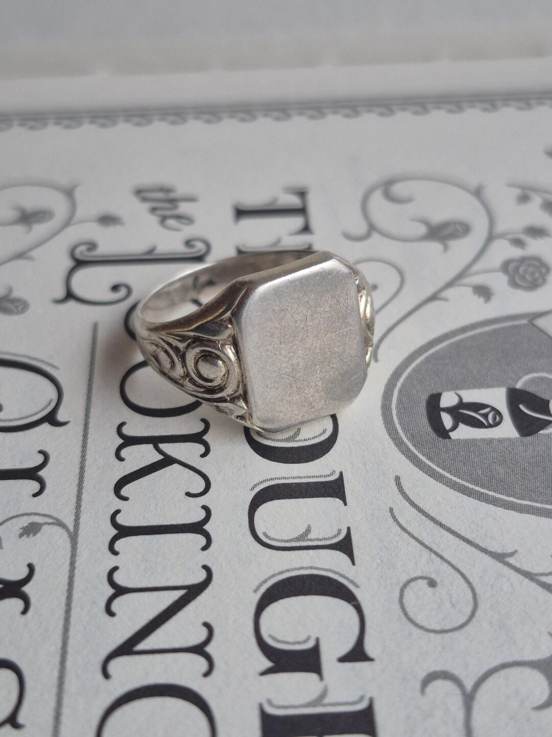 Vintage Art Deco Signet 835 Silver Ring - Jugendstil Style - Silver ...