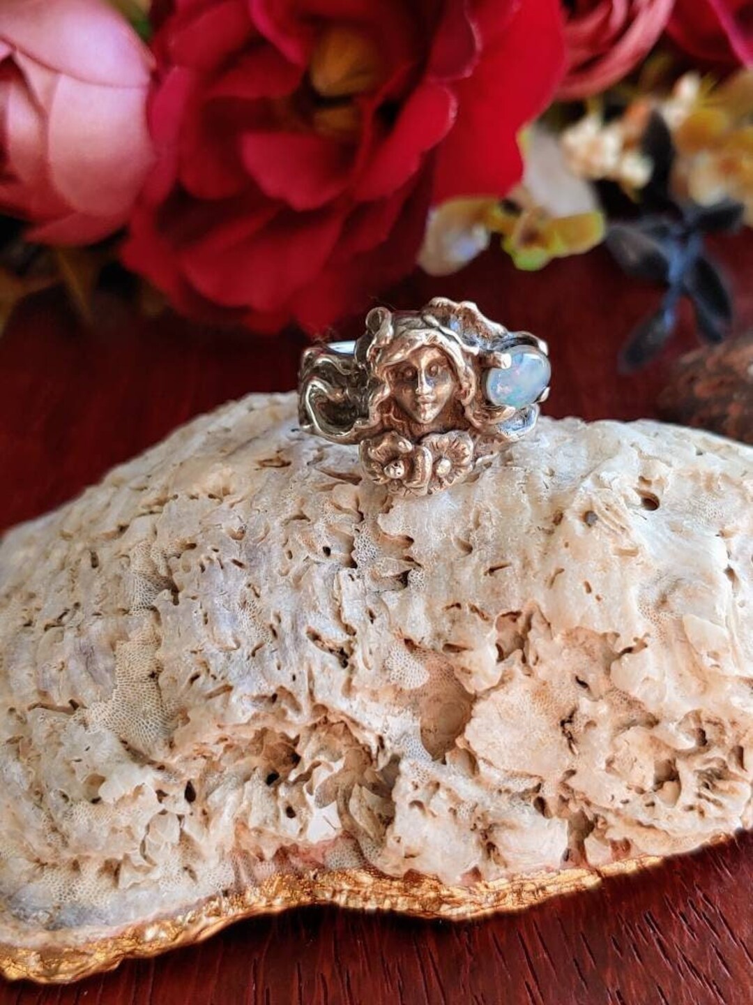 Antique Sterling Silver Art Nouveau Style Ring With an Opal Accent - Etsy