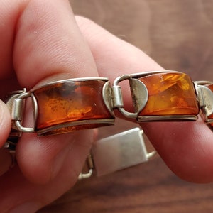 Vintage Art Deco Bernstein Gemstone 835 Silver Bracelet - Jugendstil ...