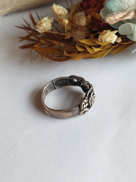 Vintage Art Nouveau inspired Floral silver ring - Art… - Gem