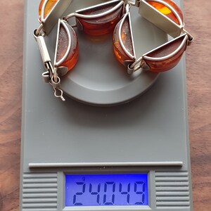 Vintage Art Deco Bernstein Gemstone 835 Silver Bracelet - Jugendstil ...