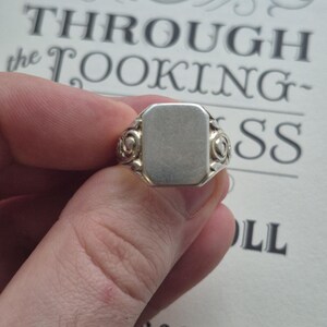 Vintage Art Deco Signet 835 Silver Ring - Jugendstil Style - Silver ...