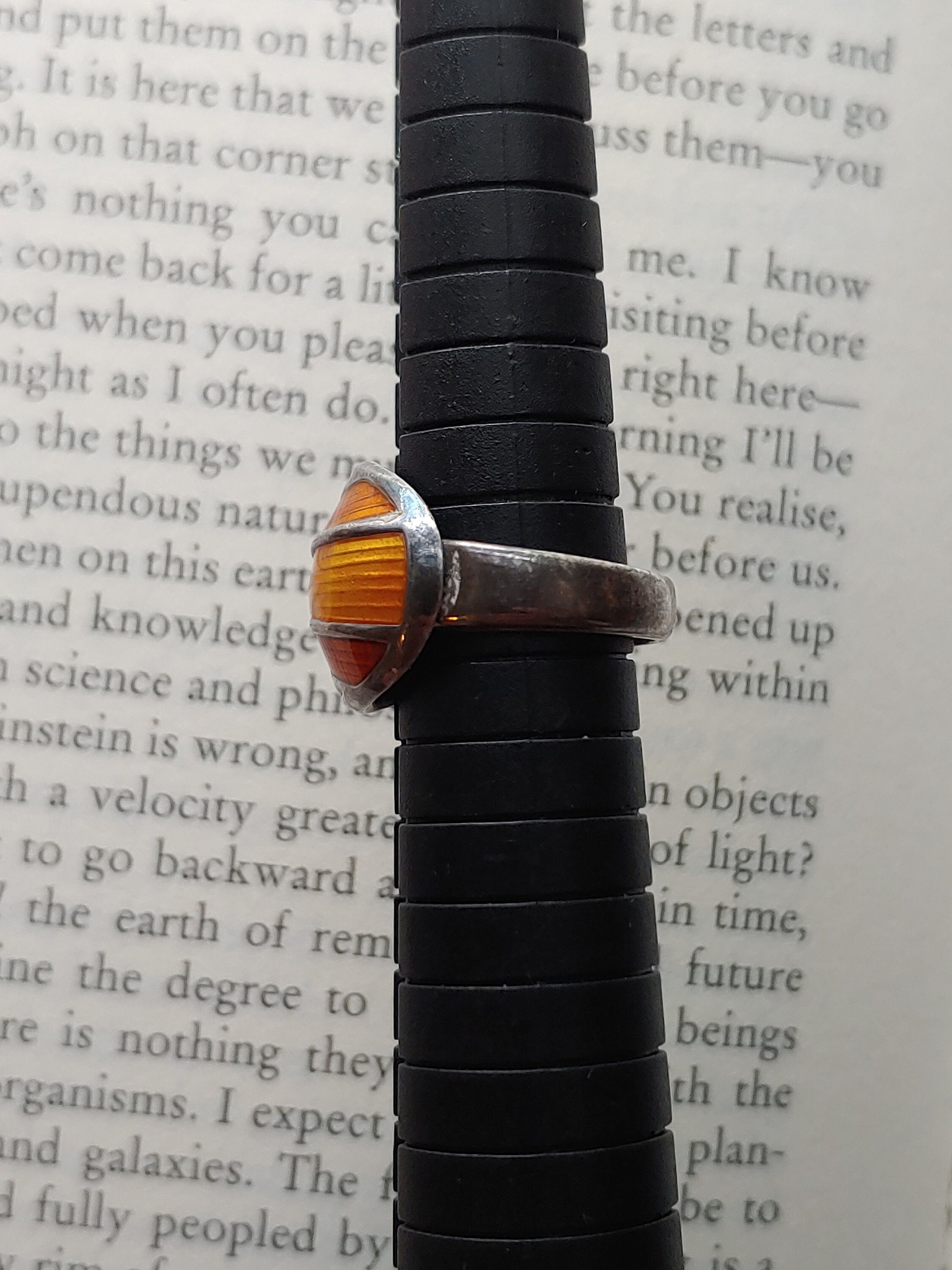 Vintage David Andersen Orange Enamel Sterling Silver Ring ...