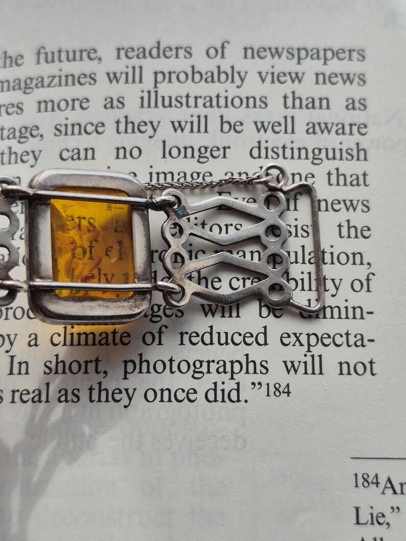 Vintage Art Deco Bernstein Gemstone 835 Silver Bracelet - Jugendstil ...