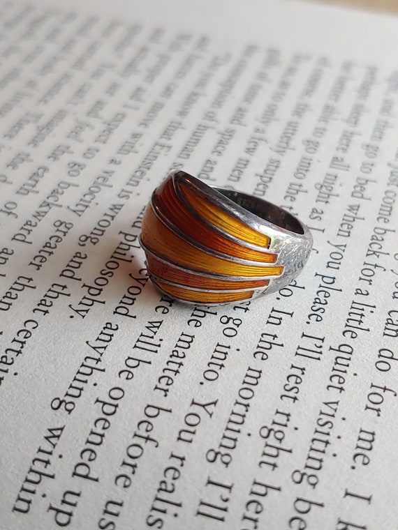 Vintage David Andersen Orange Enamel Sterling silver … - Gem