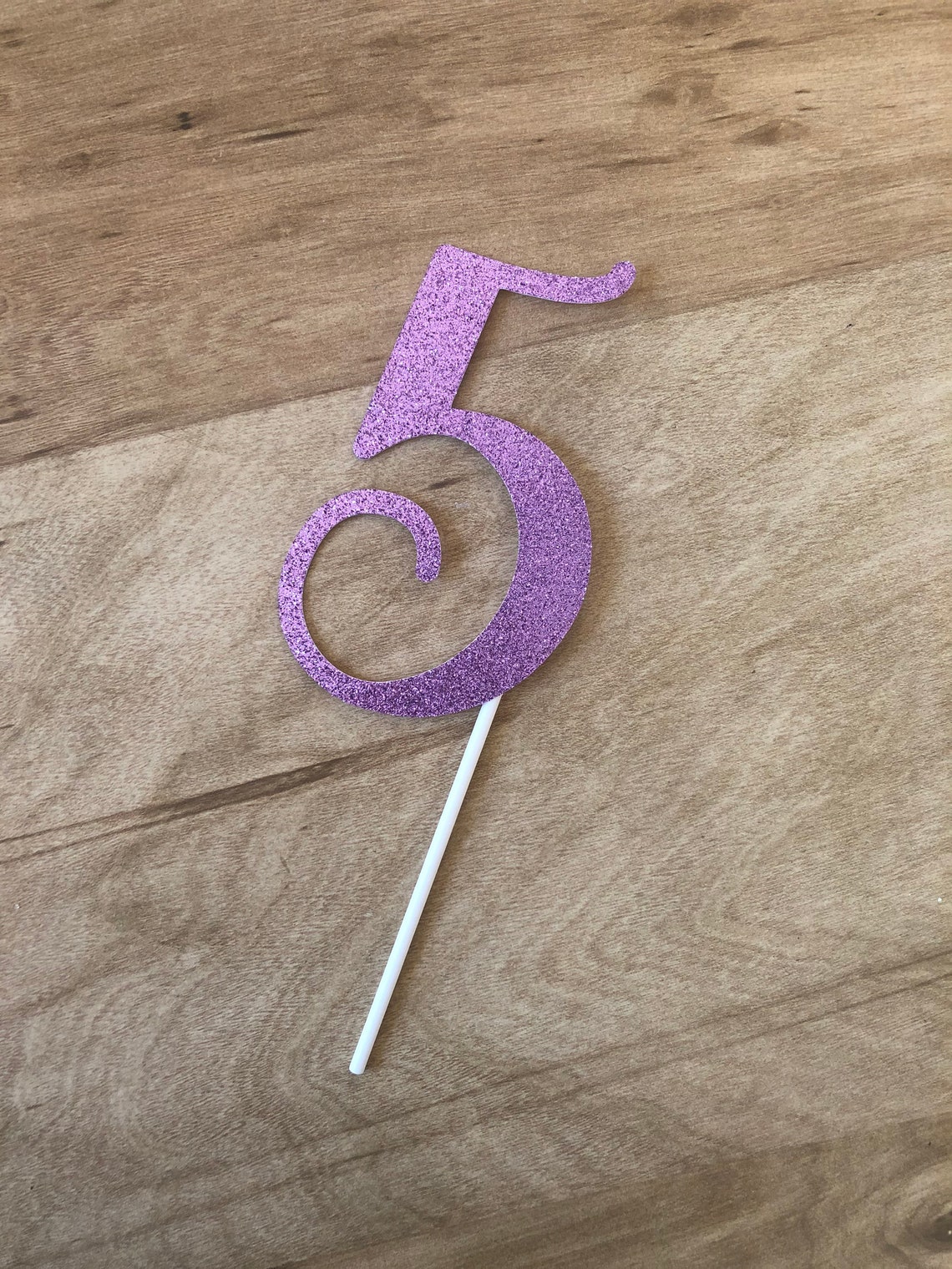 5 Cake Topper 5th Birthday Cake Topper Glitter Topper Fifth - Etsy