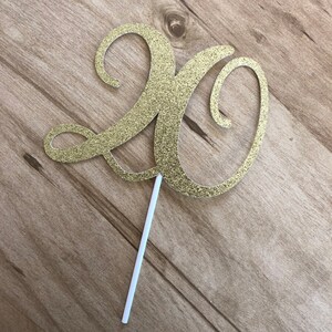 20 Cake Topper, 20th Birthday Cake Topper, Glitter Topper, Twenty ...