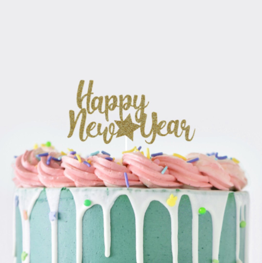 Happy New Year Cake Topper, New Years Eve Cake Topper, NYE Party Decor ...