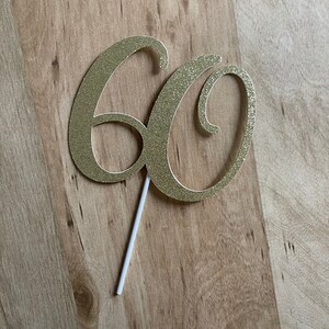 60 Cake Topper, 60th Birthday Cake Topper, Glitter Topper, Sixtieth ...