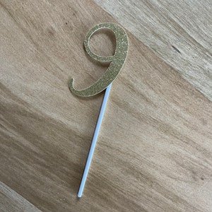 9 Cake Topper, 9th Birthday Cake Topper, Glitter Topper, Ninth Birthday ...