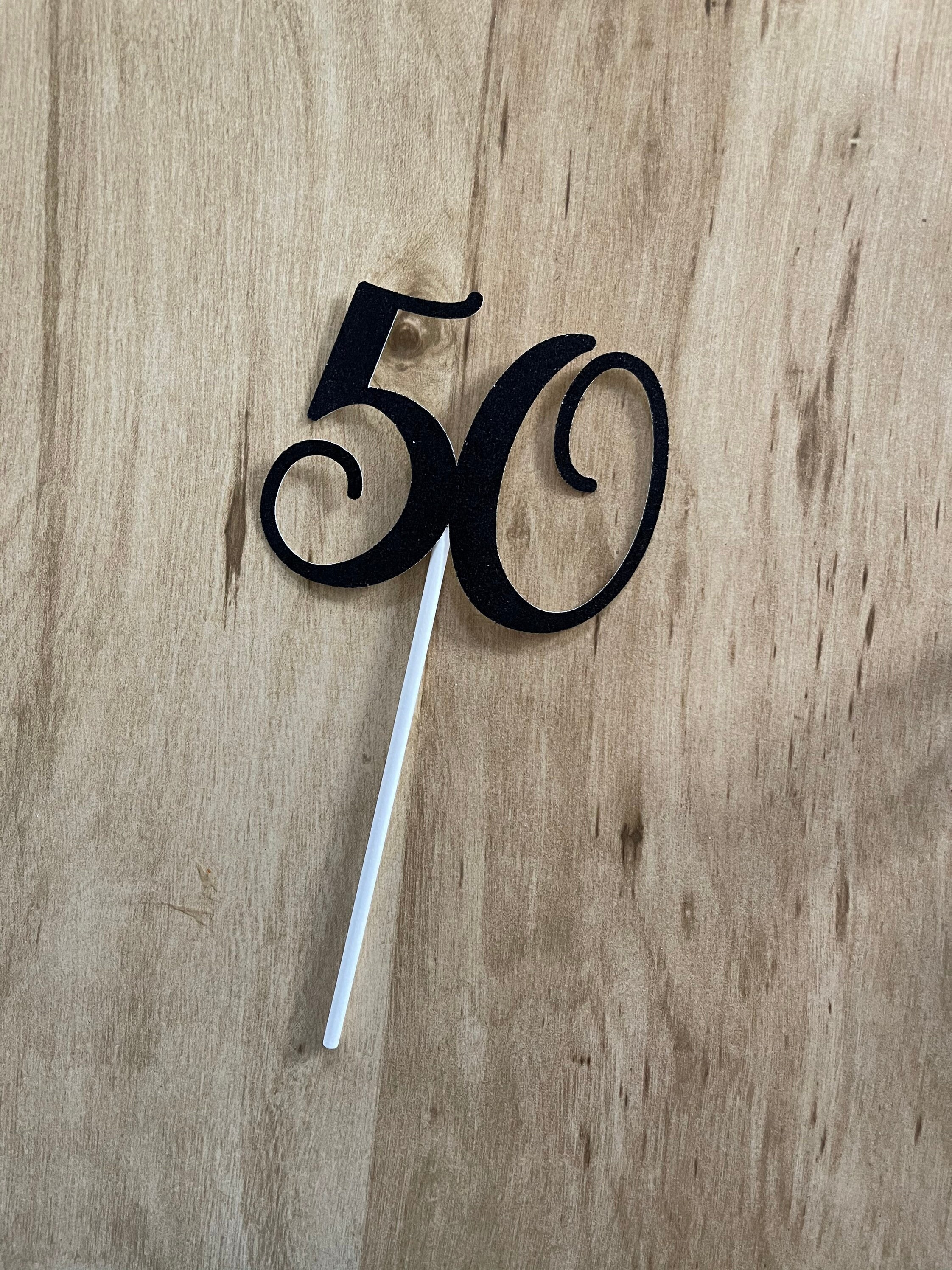 50 Cake Topper 50th Birthday Cake Topper Glitter Topper - Etsy