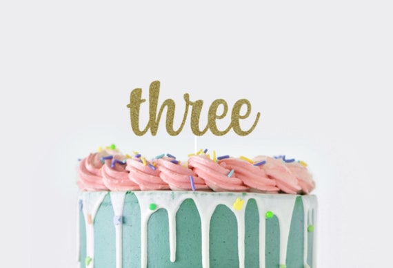 Three Cake Topper 3rd Birthday Cake Topper Third Birthday | Etsy