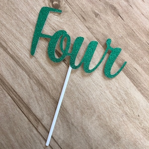 Four Cake Topper, 4th Birthday Cake Topper, Forth Birthday Cake Topper ...