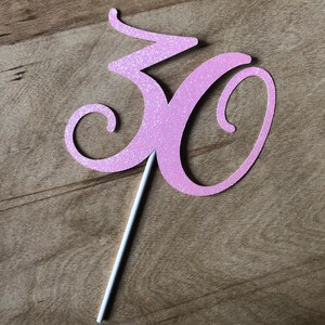 30 Cake Topper, 30th Birthday Cake Topper, Glitter Topper, Thirtieth ...