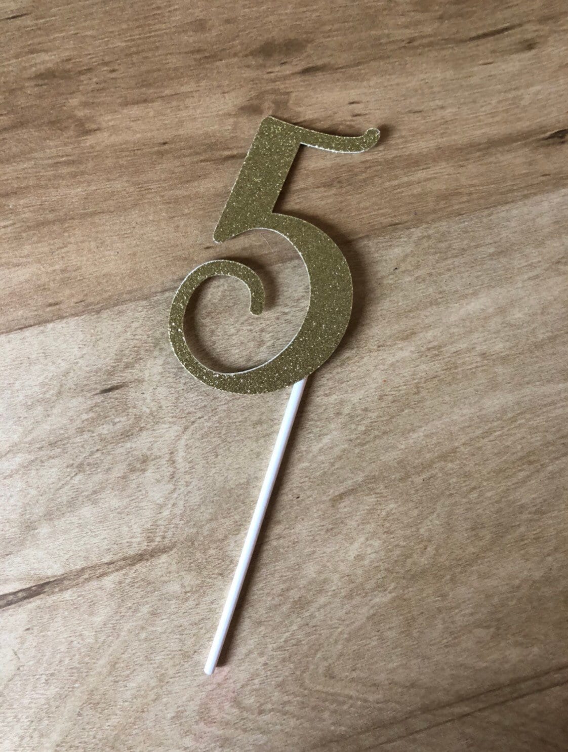 5 Cake Topper 5th Birthday Cake Topper Glitter Topper Fifth - Etsy