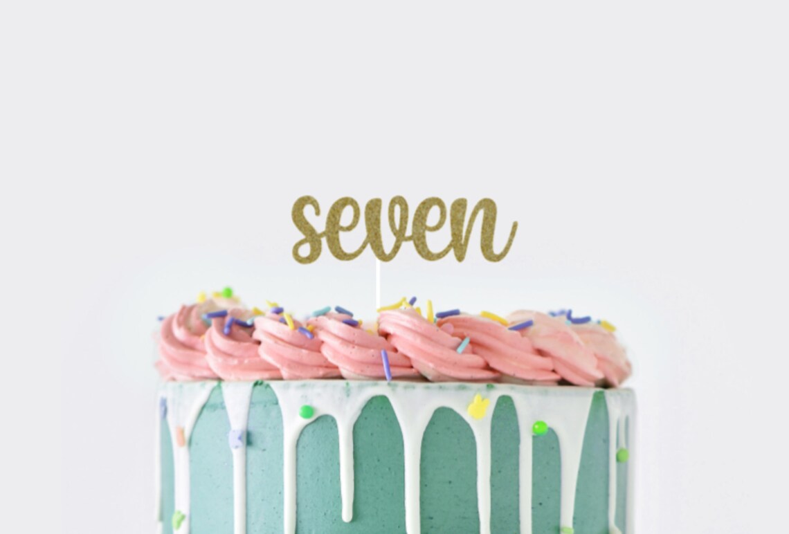 Seven Cake Topper 7th Birthday Cake Topper Seventh Birthday - Etsy
