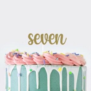 Seven Cake Topper, 7th Birthday Cake Topper, Seventh Birthday Cake ...