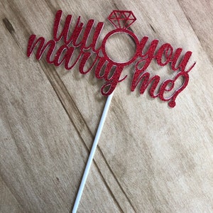 Will You Marry Me Cake Topper, Wedding Proposal Cake Topper, Engagement ...