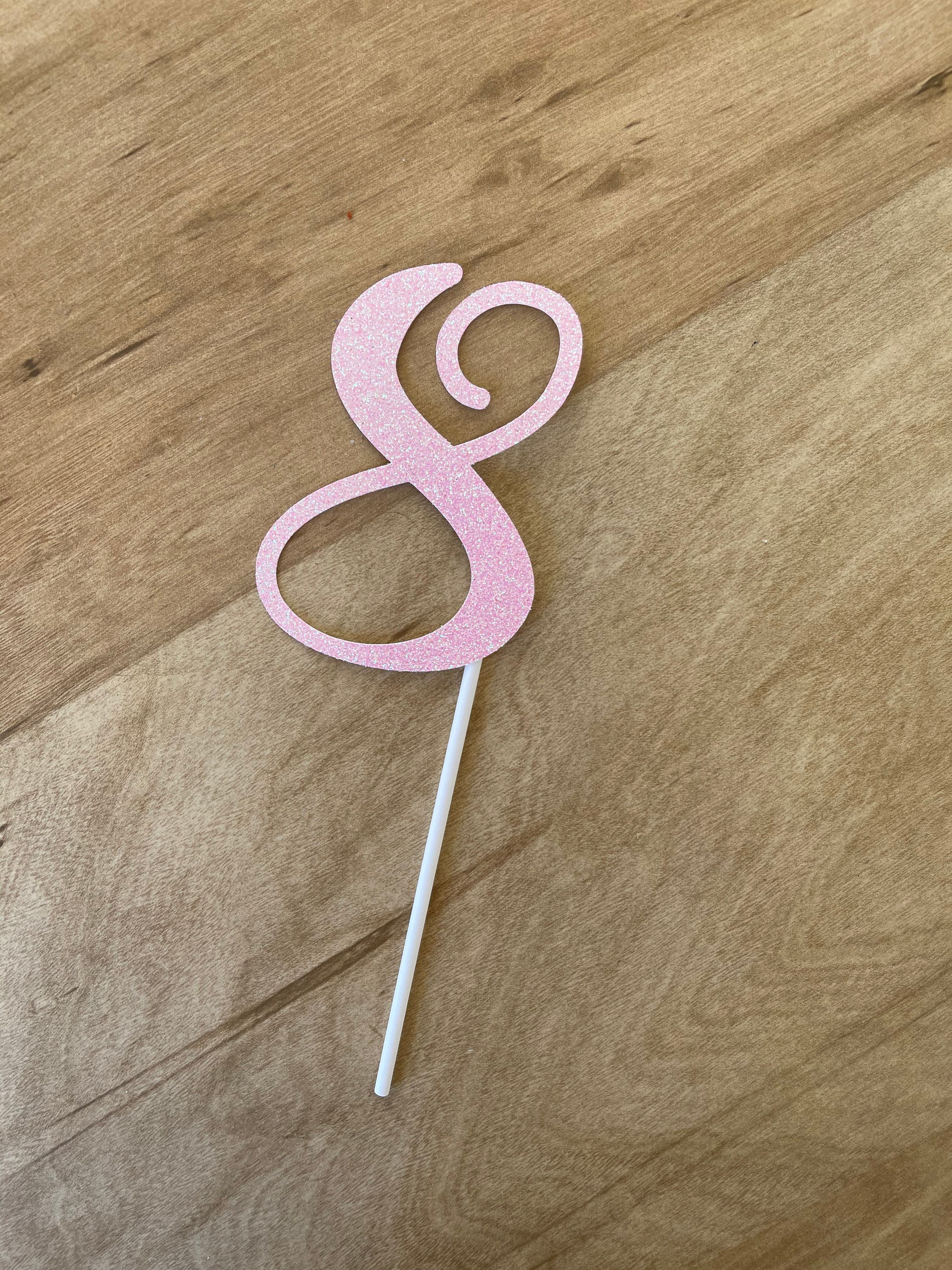 8 Cake Topper 8th Birthday Cake Topper Glitter Topper - Etsy