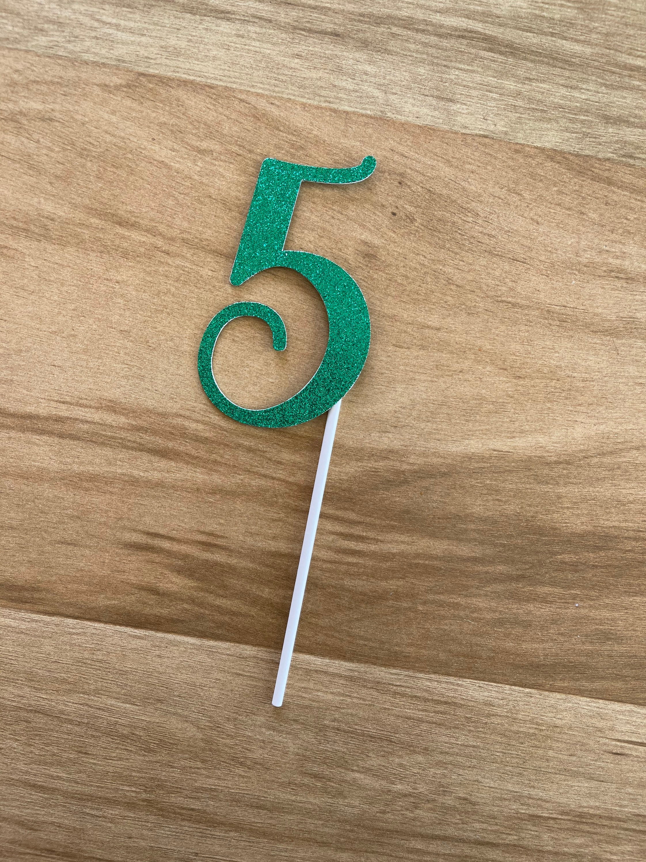 5 Cake Topper 5th Birthday Cake Topper Glitter Topper Fifth - Etsy