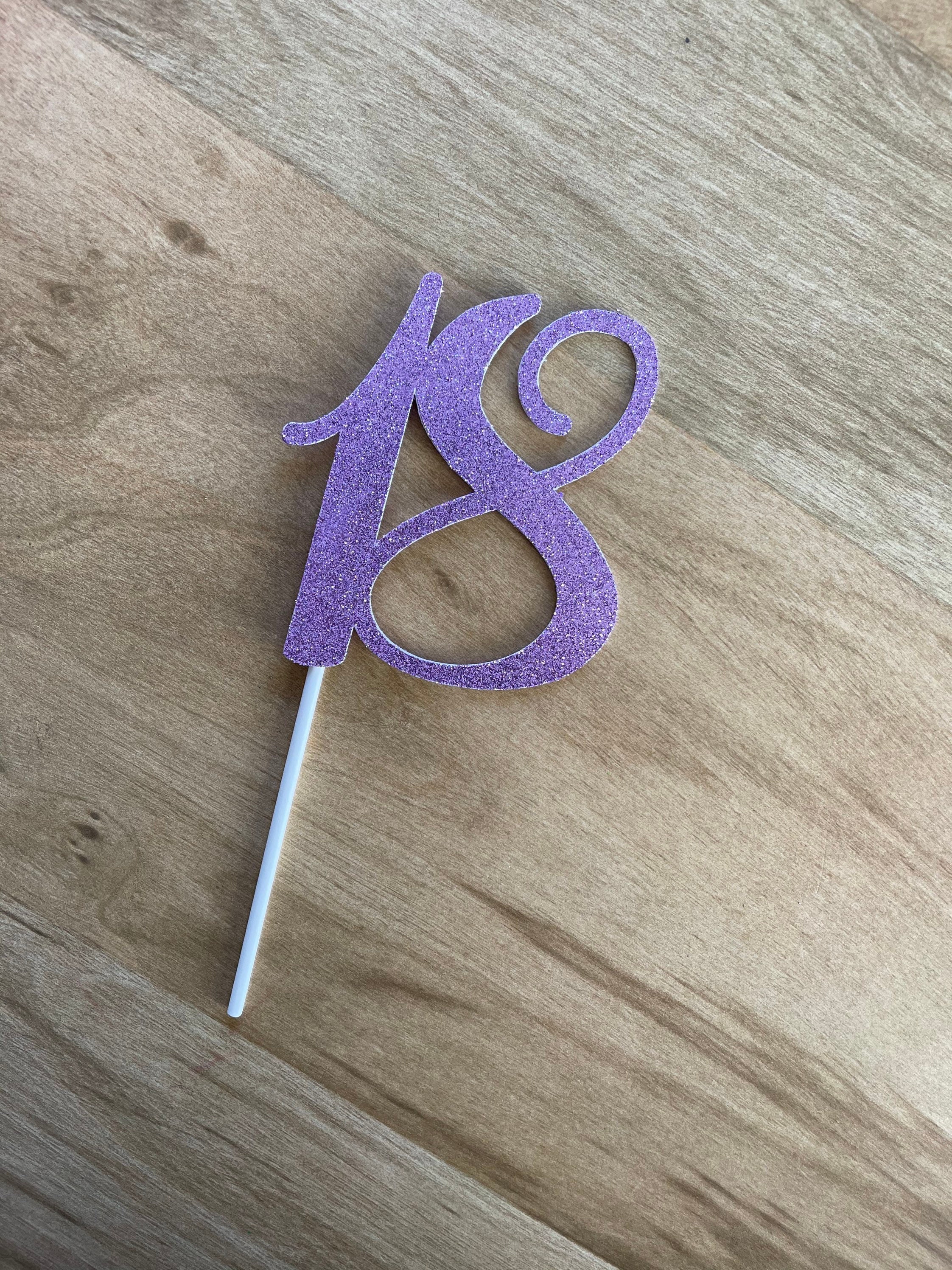 18 Cake Topper 18th Birthday Cake Topper Glitter Topper - Etsy